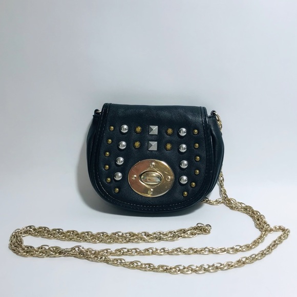GAP | Bags | Gap Micro Mini Vegan Leather Black Studded Crossbody Bag ...